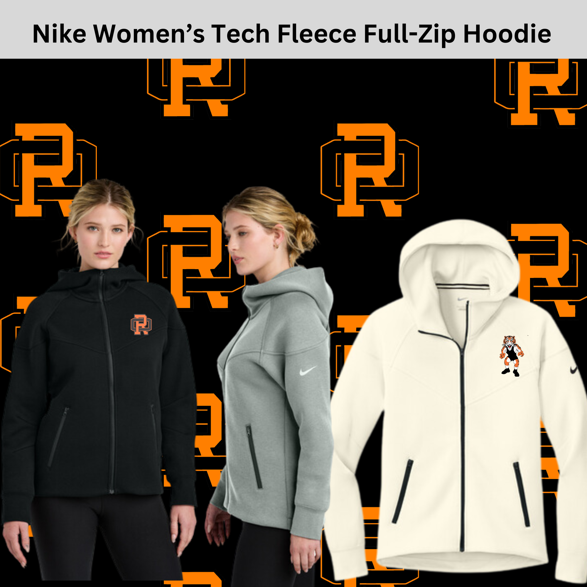ROTW Nike LADIES Tech Fleece Full-Zip Hoodie – VANN BRANDS Custom Designs