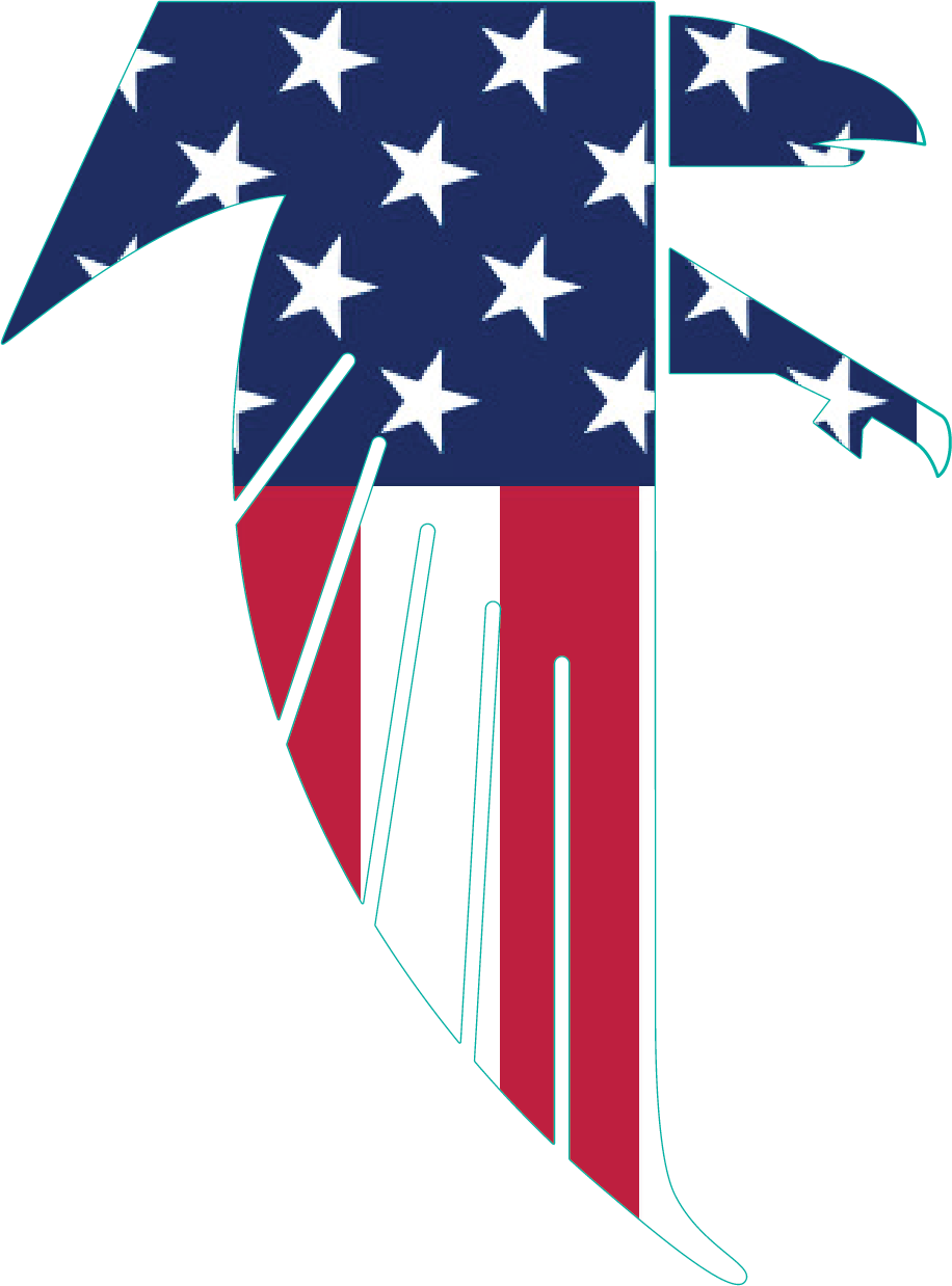 American Flag Falcon Decal (vertical stripes) – VANN BRANDS Custom Designs